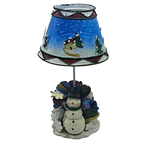 Accents | Rustic Snowmen Tea Light Lamp | Poshmark